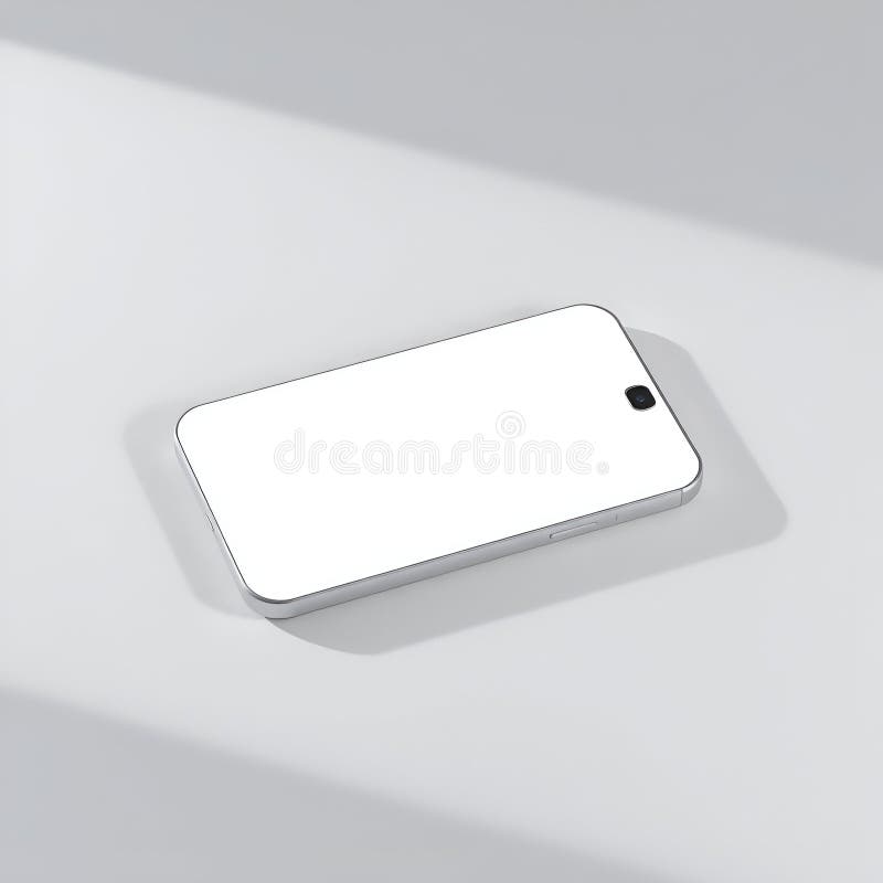 Empty Smartphone with White Screen on Grey Background with Mock Up ...