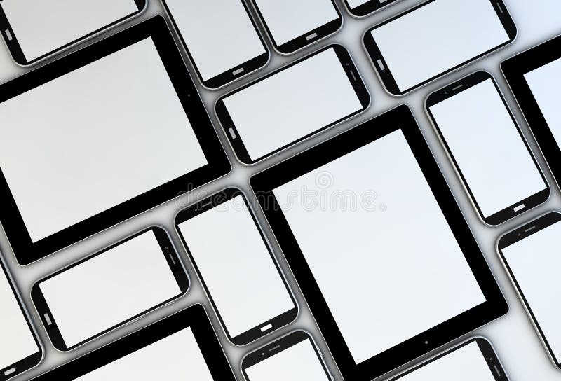 Empty Smartphones and Tablets Stock Illustration - Illustration of ...