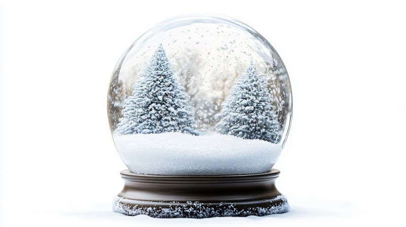 Empty Snow Globe Isolated on White Background - Professional Image for ...