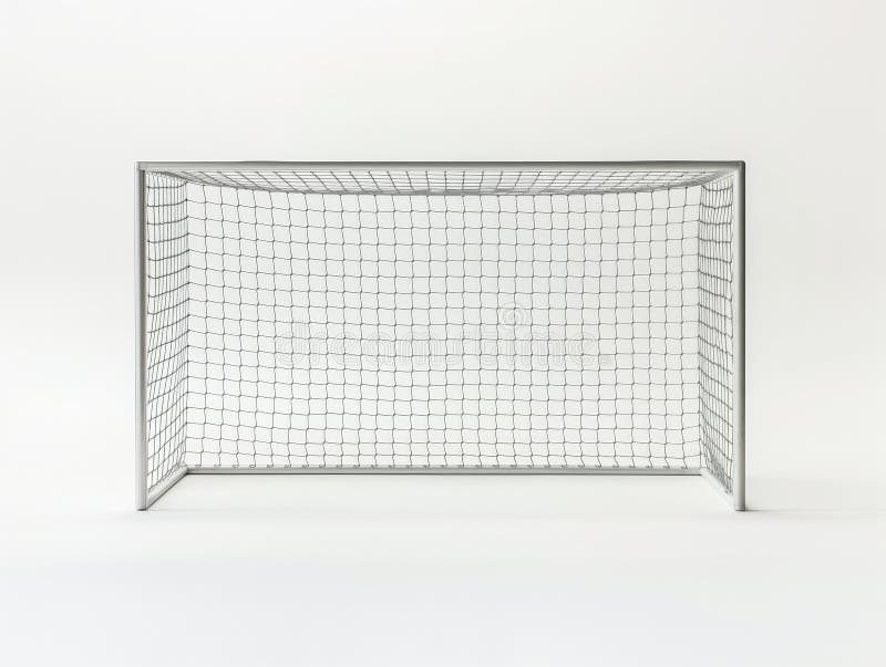 Empty Soccer Goal on White Background Stock Image - Image of training ...