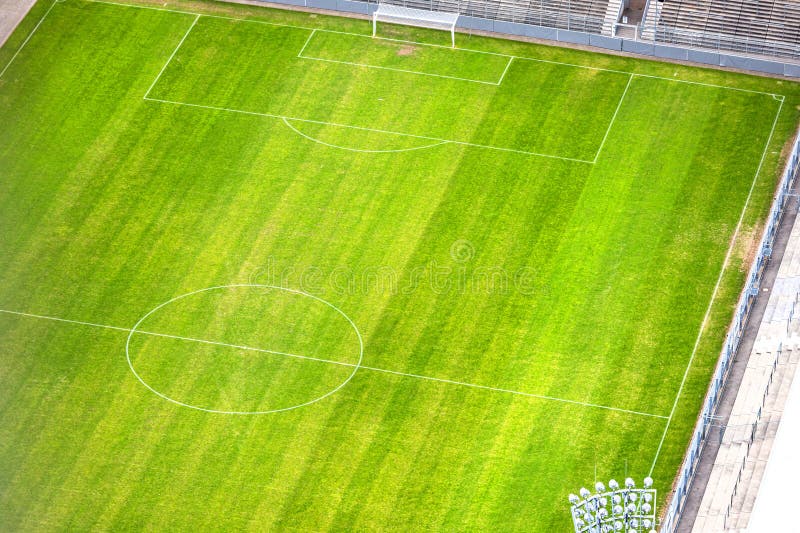 Empty Soccer Pitch from Above Perpendicular Stock Image - Image of ...
