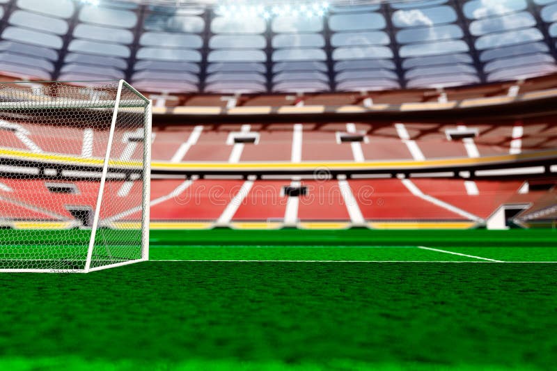 Empty Soccer Net and Fields on a Rainy Night Stock Photo - Image of ...