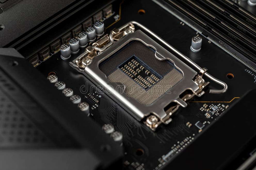 Empty Socket for the Central Processor on the Motherboard. Stock Image ...