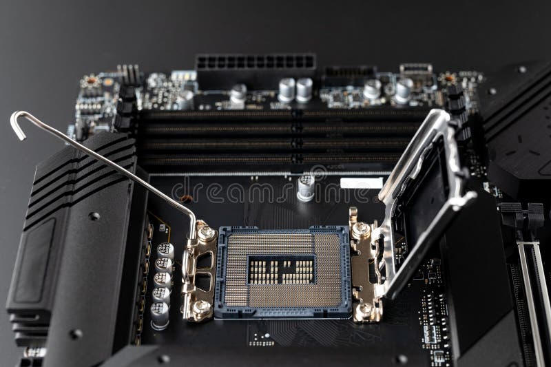 Empty Socket for the Central Processor on the Motherboard. Stock Image ...