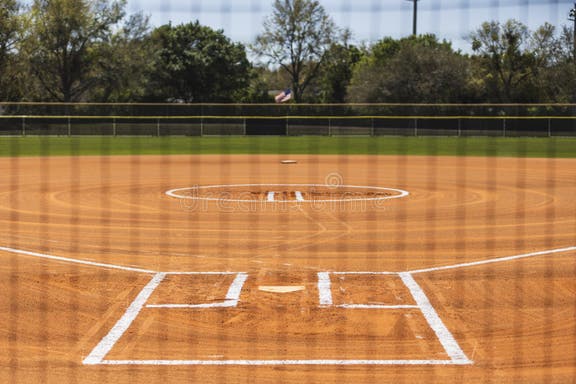 An Empty Softball Field Ready for a Game Stock Image - Image of ...