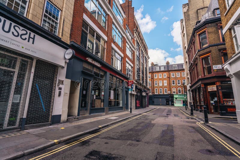 Empty Soho Streets during Coronavirus Lockdown in June Editorial Stock ...
