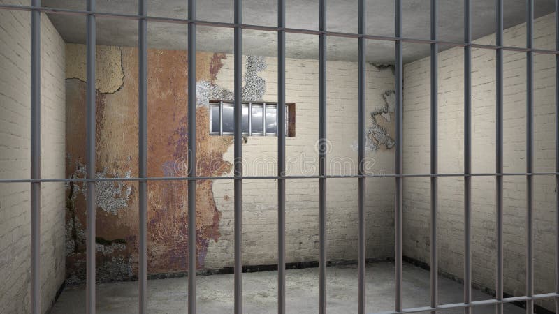 Empty prison cell stock illustration. Illustration of confinement ...
