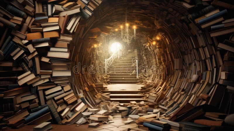 An Empty Space Amidst Rows of Books in the Library, Symbolizing the ...