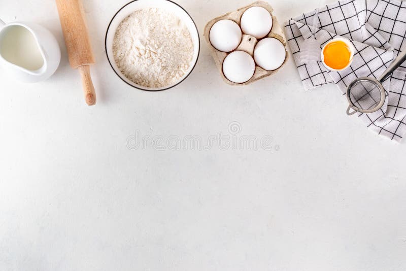 Empty Space Baking Background with Ingredients Stock Photo - Image of ...