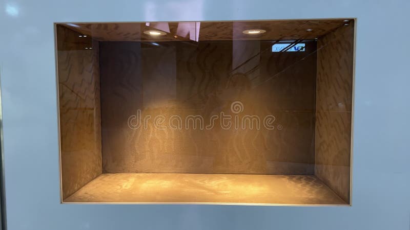 Empty Space Behind Glass Shelf Display Case Nothing. Empty Display Case Stock Footage - Video of ...