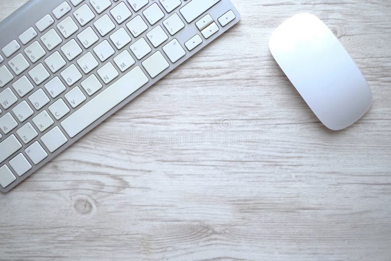 Empty Space on the Computer Desk with Keyboard and Mouse Stock Image ...