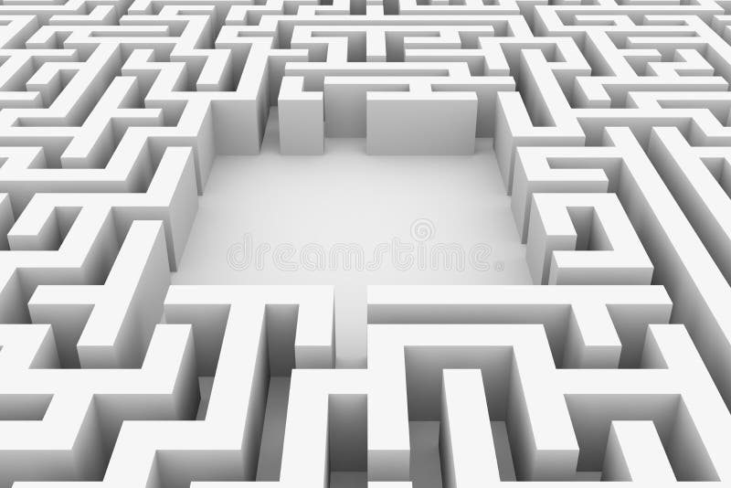Empty Space in the Endless Maze Stock Illustration - Illustration of ...
