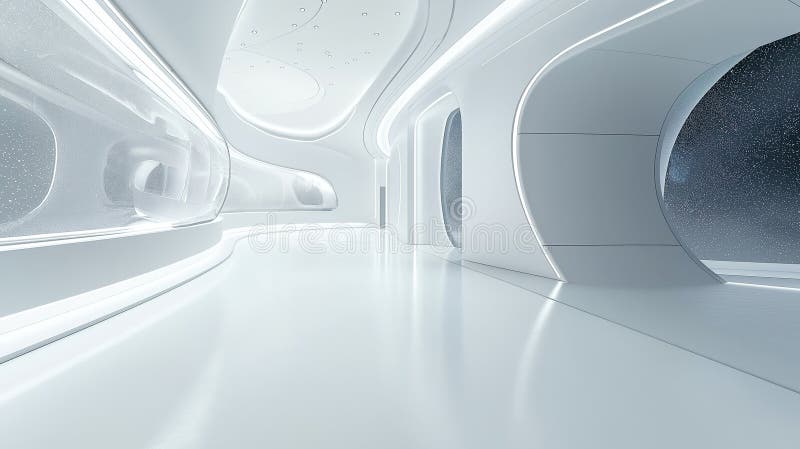 Futuristic Showroom, Spaceship Interior Stock Illustration ...