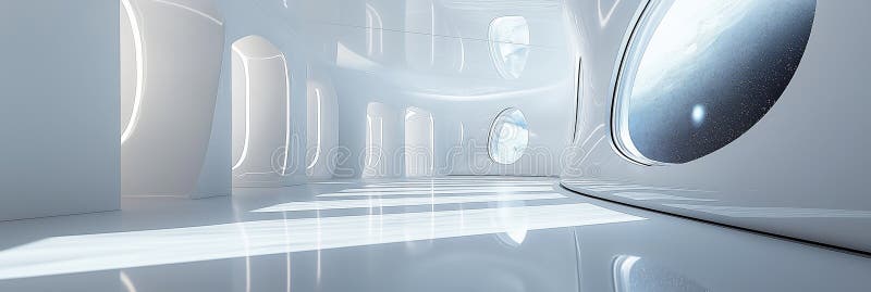 Futuristic Showroom, Spaceship Interior Stock Photo - Image of ...