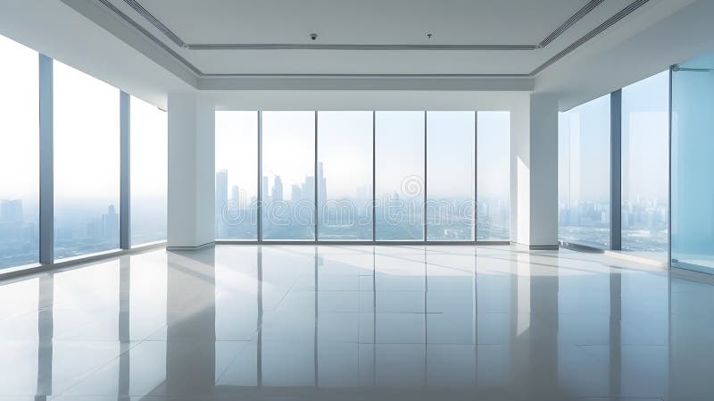 Empty Space of Modern Building Stock Illustration - Illustration of ...