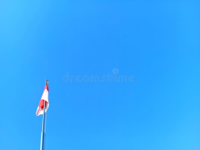 Empty Space. Negative Space. Red and White Indonesian Flag Fluttering ...