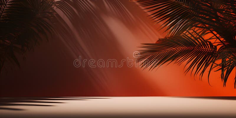 Empty Space with Palm Tree Background Stock Illustration - Illustration ...