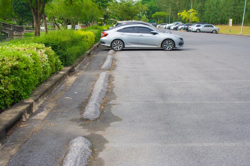 Empty Space in Parking Lot at Public Park. Stock Photo - Image of ...