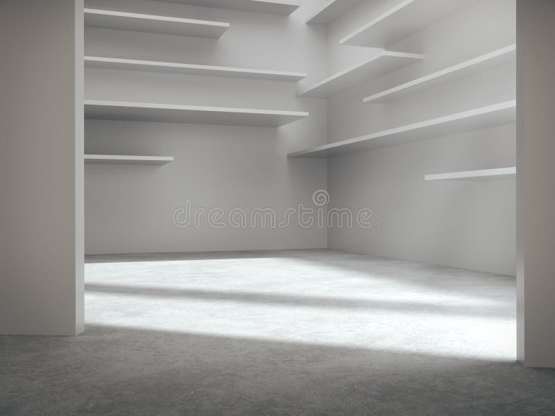 Empty Space for Product Showcase, White Hall, White Structure, White ...