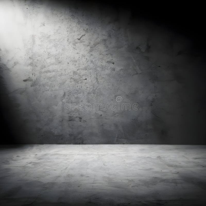 Empty Space of Studio Dark Room Black Concrete Wall and Spotlight Stock ...
