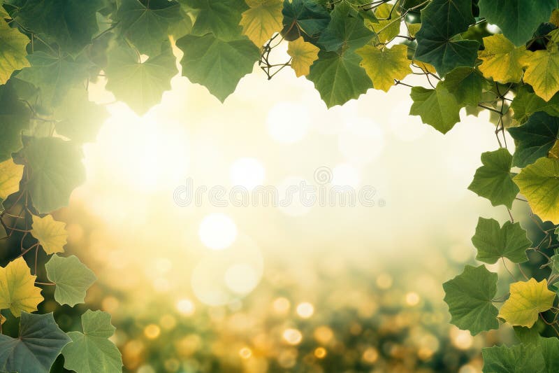 Empty Space Surrounded by Beautiful Leaves with an Empty Backdrop and ...