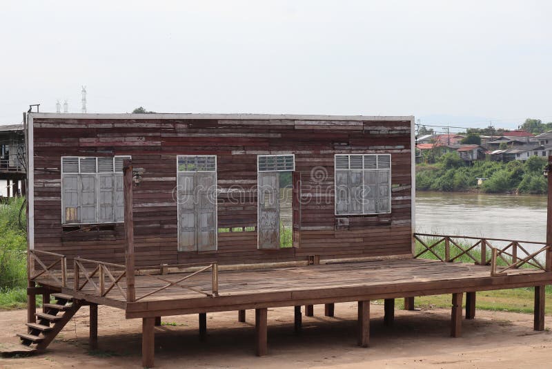 Empty Space, Vintage Style Wooden Stage Set Up Outdoors. Stock Image ...