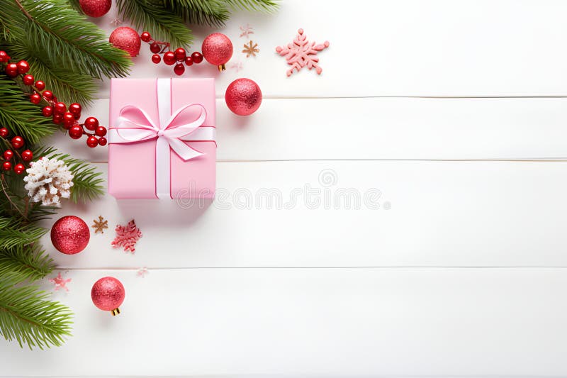 Empty Space for Writing Messages with Christmas Ornaments it is a ...