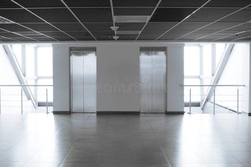 Empty Spacious Corridor in a Modern Office Building Stock Photo - Image ...