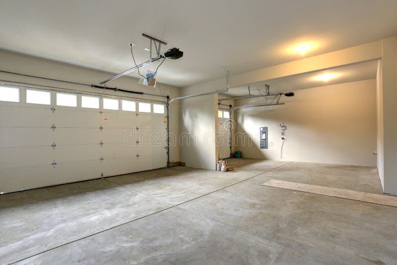Two car garage interior stock image. Image of vinyl, plastic - 21425387