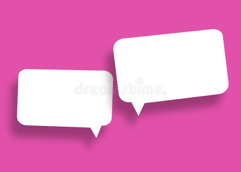 Empty Speech Balloon Shape White Paper Isolated on Pink Background ...