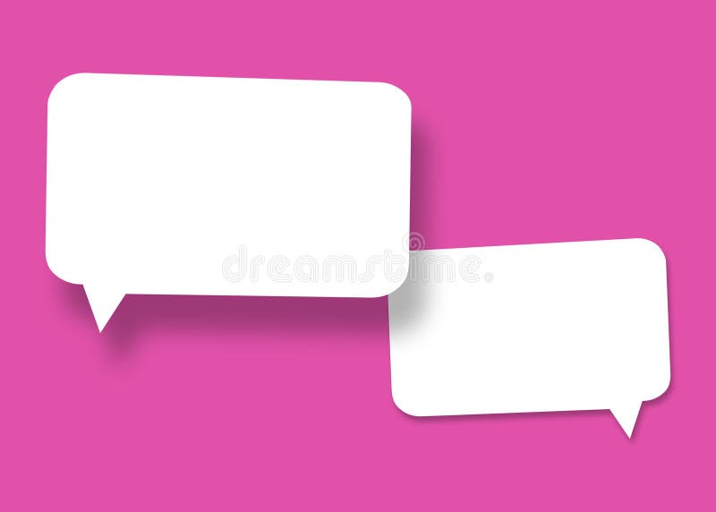 Empty Speech Balloon Shape White Paper Isolated on Pink Background ...