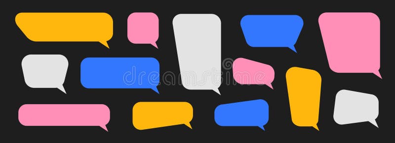 Empty Speech Bubble Collection. Colorful Cartoon Text Box Set Stock ...