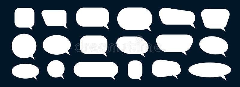 Empty Speech Bubble Collection. White Cartoon Text Box Set Stock Vector ...