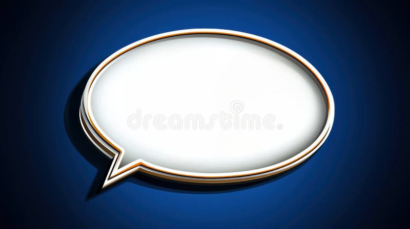 Empty Speech Bubble with Shadow Effect on Dark Blue Background for ...