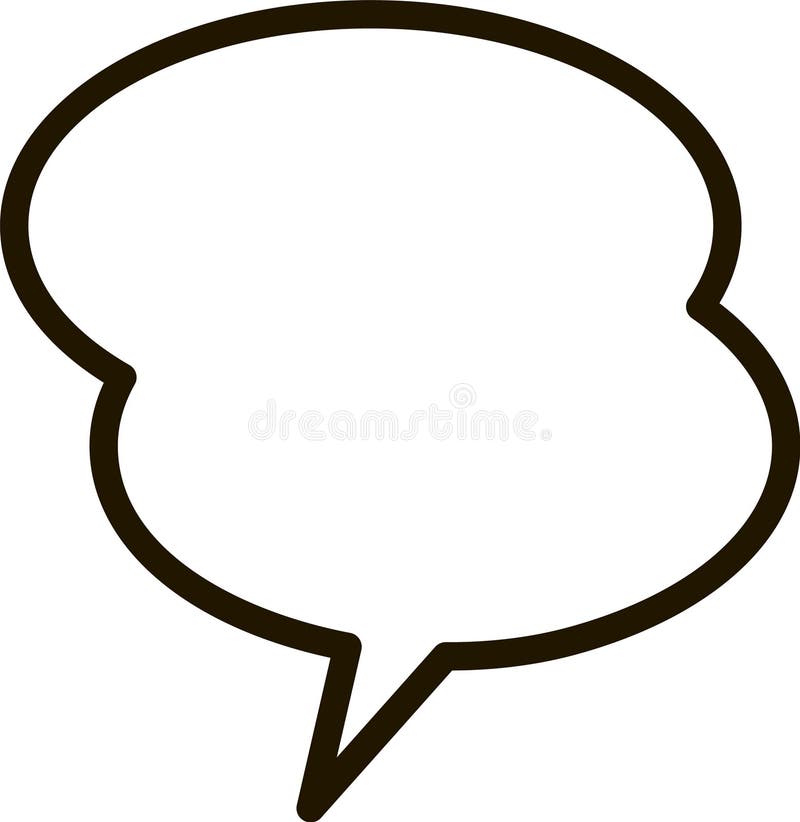 Empty Speech Bubble with Thick Black Outline Representing Communication ...