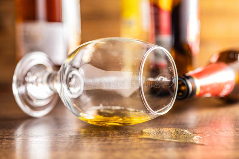 Empty Spilled Glass of Beer on Table Stock Image - Image of spill ...