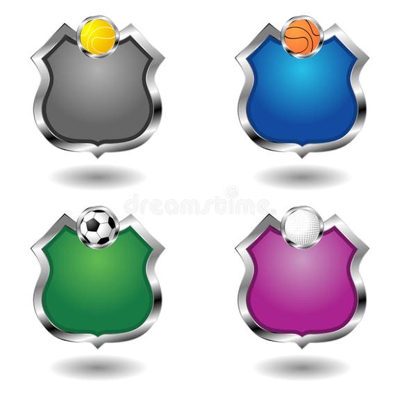 Empty sport badges set stock vector. Illustration of oval - 5895311