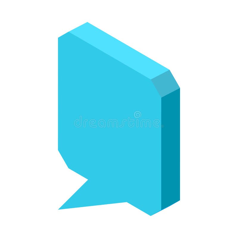 Empty Square Blue Chat Cloud Icon Isolated Illustration Stock Vector ...