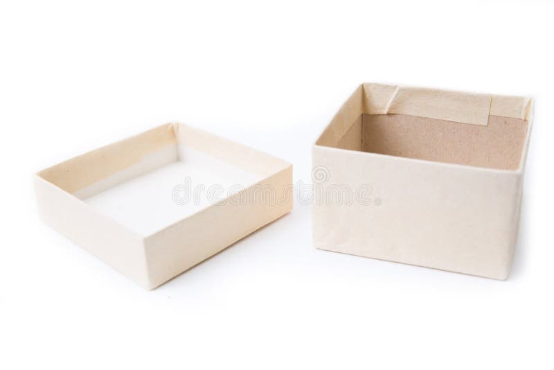 Empty Square Box of Cardboard on White Background. Stock Photo - Image ...