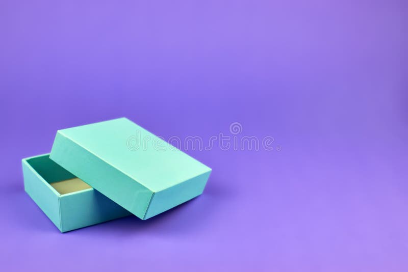 Empty Square Box of Turquoise Color. a Box for Jewelry or a Gift Stock ...
