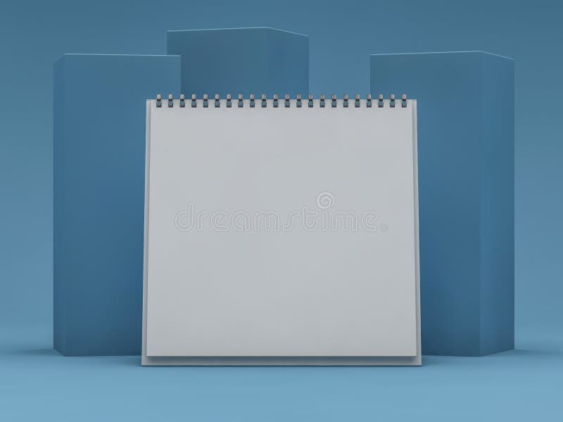 Empty Square Desk Calendar. Mockup Design Concept Stock Illustration ...