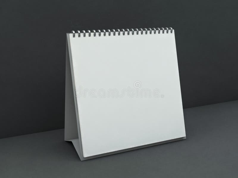 Empty Square Desk Calendar on Table. Mockup Design Concept Stock ...