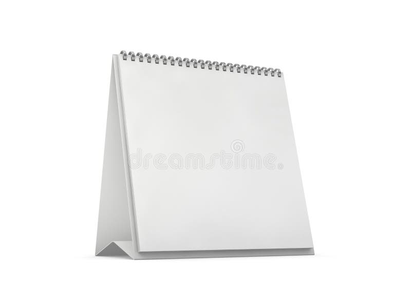 Empty Square Desk Calendar on Table. Mockup Design Concept Stock ...