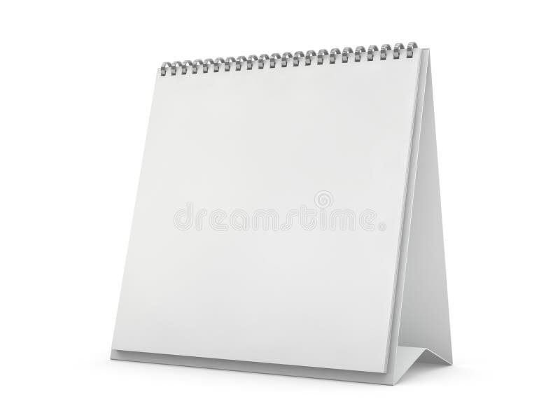 Empty Square Desk Calendar on Table. Mockup Design Concept Stock ...