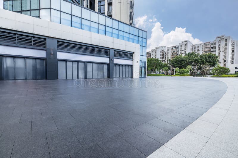 Empty Square Floor and City Architecture Landscape Stock Photo - Image ...