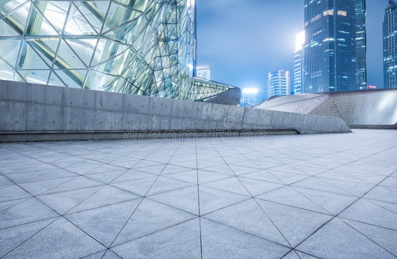 Empty Square Floor and City Buildings Landscape Editorial Image - Image ...