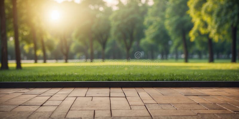 Empty Square Floor Green Woods Natural Scenery City Park Stock Photos ...