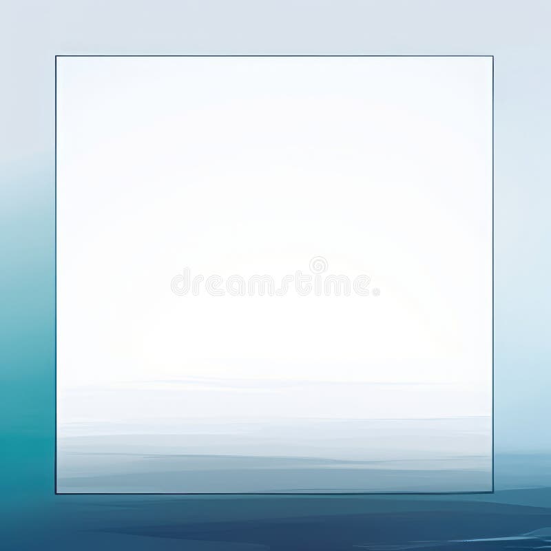 An Empty Square Frame on a Blue and White Background Stock Illustration ...
