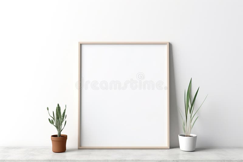 Empty Square Frame Mockup in the Modern Minimalist Interior Over White ...