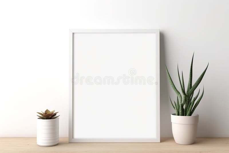 Empty Square Frame Mockup in the Modern Minimalist Interior Over White ...